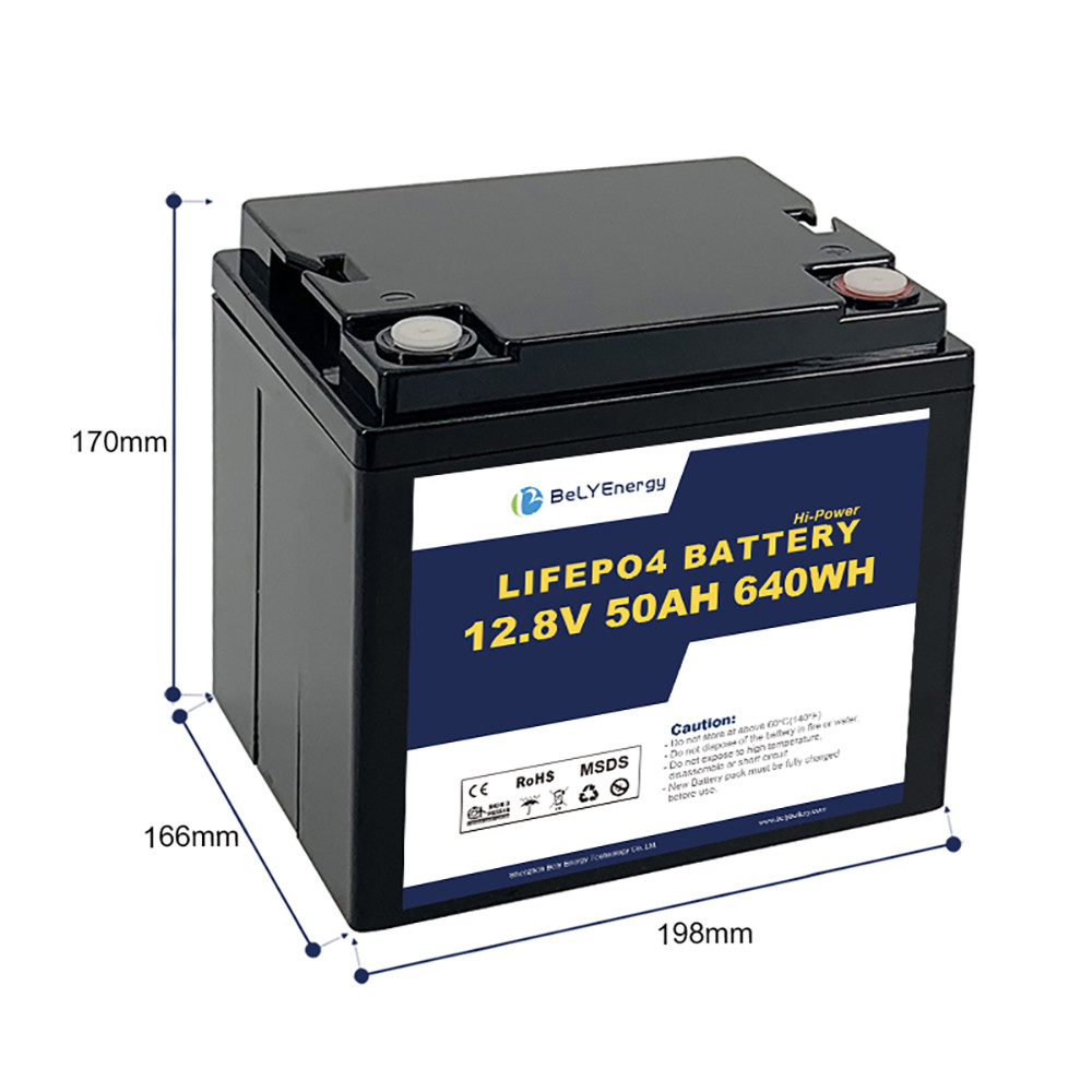 Bely Energy 12V 50AH LiFePo4 Batería para Yates Médicos Submarinos